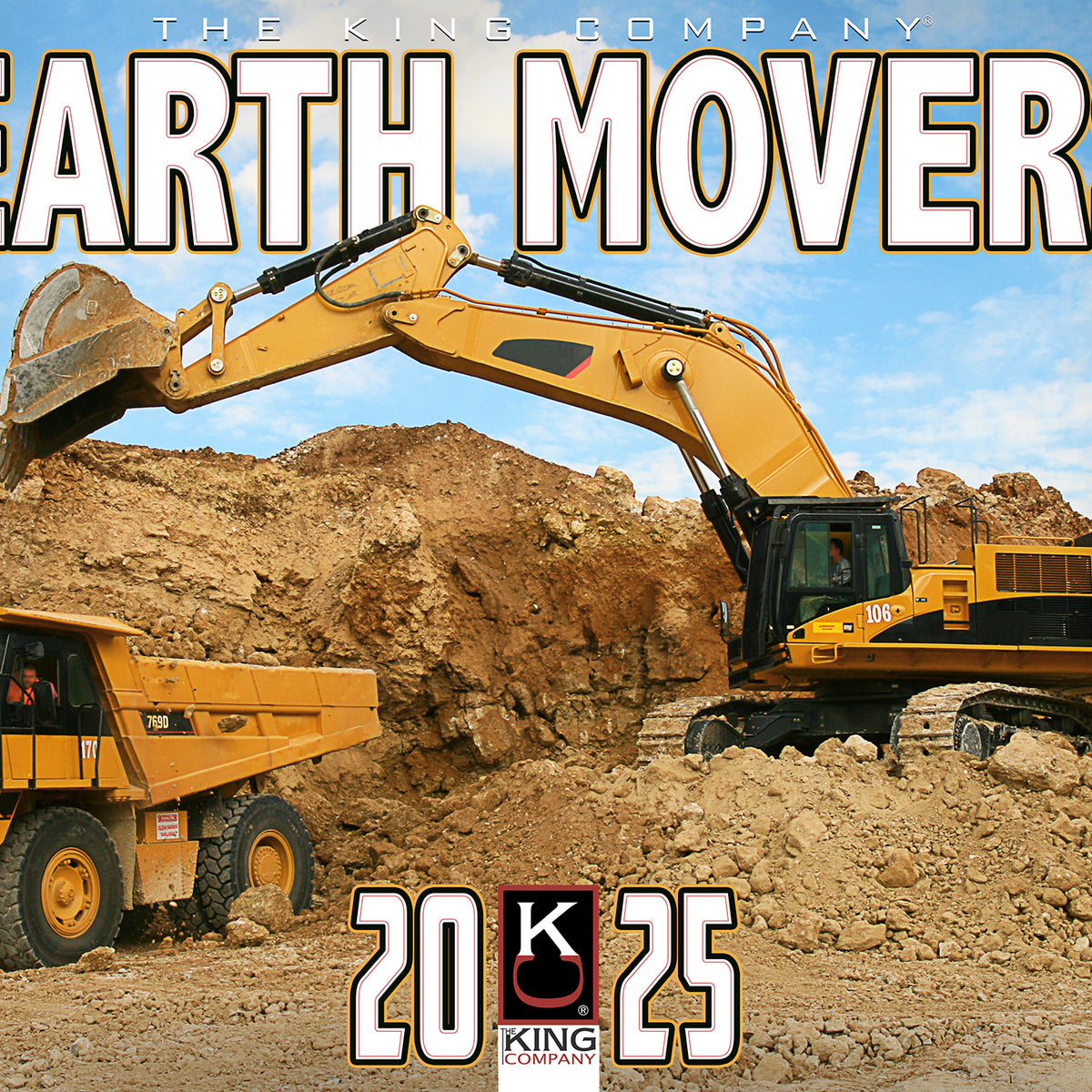 2025 Earth Movers Wall Calendar 16-Month X-Large Size 14x22, Best Heavy ...
